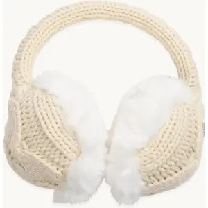 Turtle Fur Cable Knit Earmuffs - Ivory