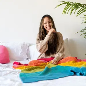 PINK LEMONADE Love Organic Cotton Throw Blanket