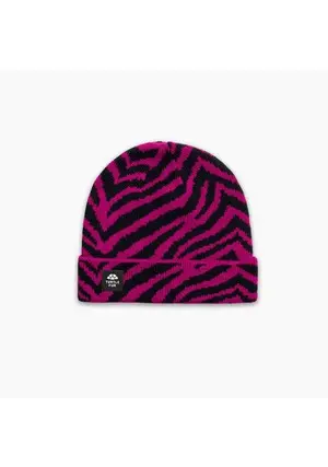 Turtle Fur Zebralicious Beanie - Berry