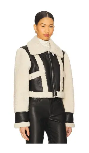 Blanknyc Cropped Faux Leather And Fur Trimmed Jacket
