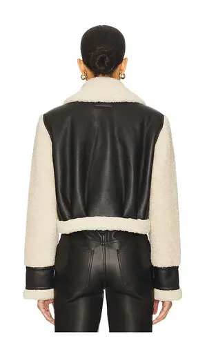 Blanknyc Cropped Faux Leather And Fur Trimmed Jacket