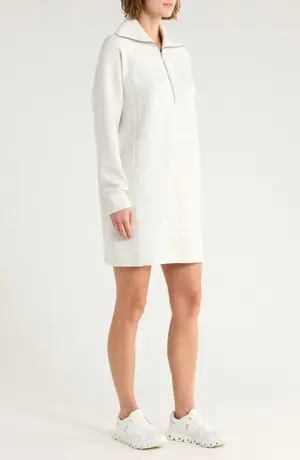 Spanx Heathered Half Zip Long Sleeve Dress