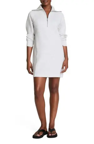 Spanx Heathered Half Zip Long Sleeve Dress