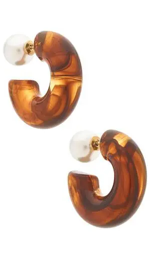 LUV AJ Tortoise Noemi Hoop Earrings - Brown