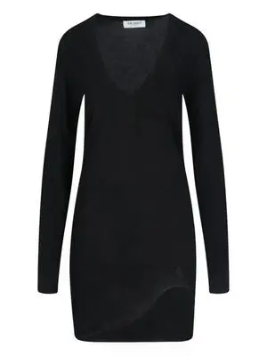 Attico Asymmetric V-neck Mini Dress