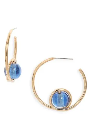 SOKO Mpira Crystal Hoop Earrings - Blue