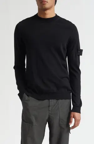 Stone Island Ghost Virgin Wool Sweater - Black