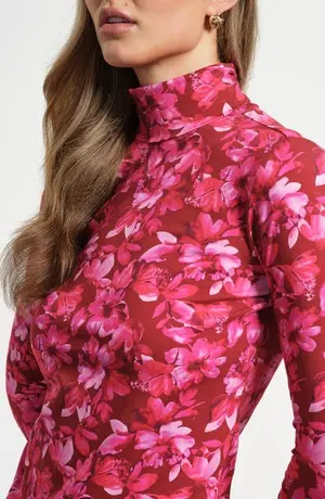 ISAAC MIZRAHI NEW YORK Layering Turtleneck Top - Ruby Flora