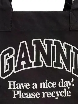 GANNI Logo-embroidered Tote Bag