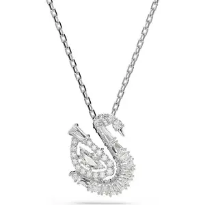 SWAROVSKI Crystal Swan Pendant Necklace - Silver
