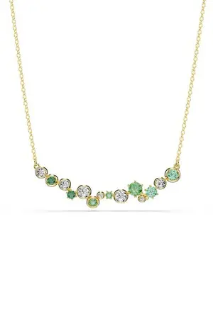 SWAROVSKI Constella Crystal & Zirconia Frontal Necklace - Gold/green