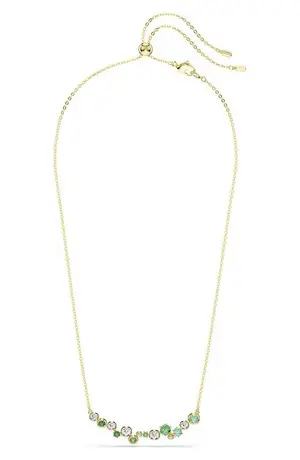 SWAROVSKI Constella Crystal & Zirconia Frontal Necklace - Gold/green