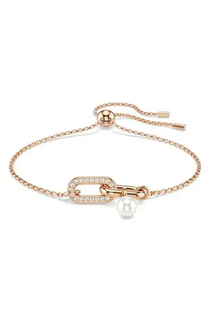 SWAROVSKI Constella Crystal & Faux Pearl Bracelet - Rose Gold/white