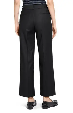 Theory Flannel Wide-leg Pants - Black
