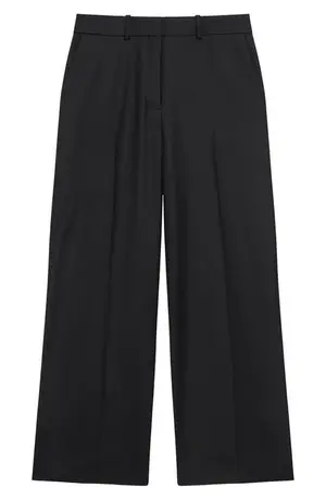 Theory Flannel Wide-leg Pants - Black