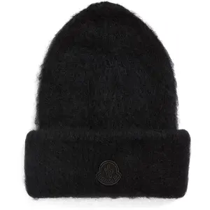 Moncler Mohair Blend Beanie - Black