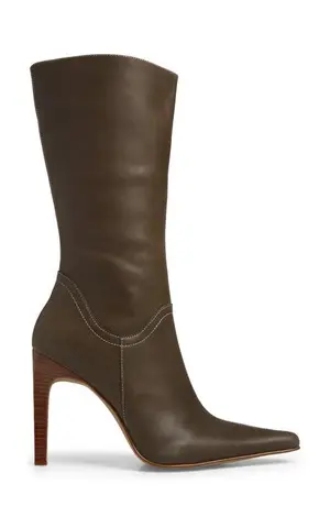Jeffrey Campbell Dotty Leather Boots - Olive