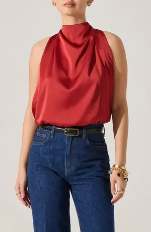 Astr The Label Tie Neck Blouses
