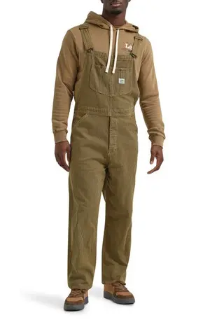 LEEM Railroad Stripe Workwear Bib Overalls