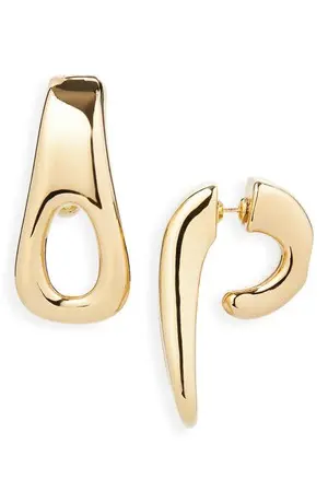 Rabanne Zip Pull Single Earring Gold