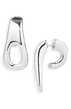 Rabanne Zip Pull Single Earring - Silver