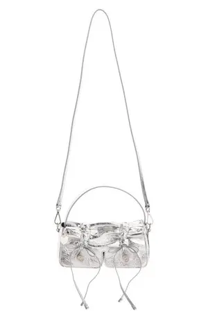 Acne Studios Micro Multipocket Metallic Leather Baguette - Silver
