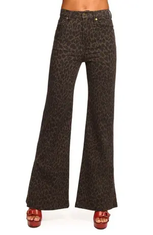 Ramy Brook Tyra Animal Print Flare Jeans