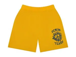 DENIM TEARS Denim University Mesh Shorts - Yellow