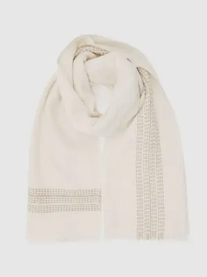 REISS Vivienne Wool-cashmere Textured Scarf