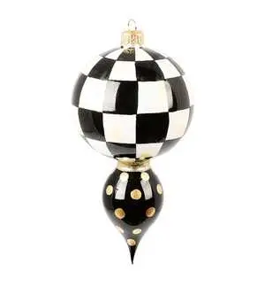 MACKENZIE-CHILDS MacKenzie-Childs Glass Courtly Noel Drop Tree Decoration Black