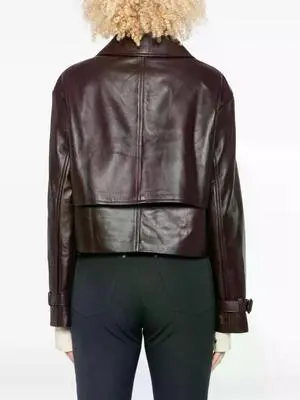 JOSEPH Leather Double-breasted Jacket
