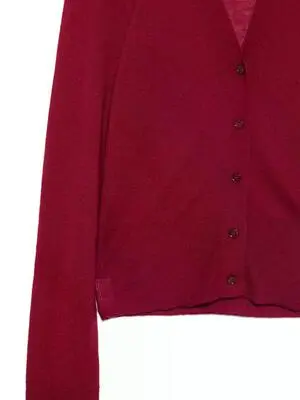 JOSEPH Button-front Long-sleeve Cardigan - Red
