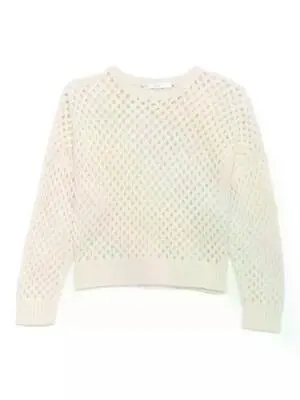 Max Mara Open-knit Long-sleeve Sweater - Neutrals