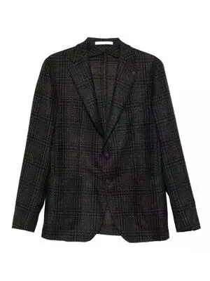 Tagliatore Checked Wool-blend Blazer - Brown