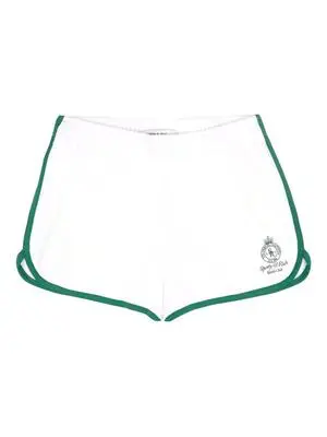 SPORTY & RICH Logo-embroidered Shorts - White