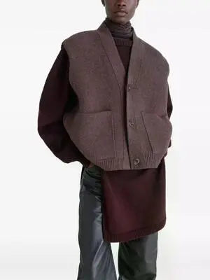 LEMAIRE Maxi Patch-pocket Sleeveless Cardigan