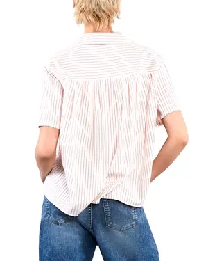 BILLY T Pleated Cropped Shirt