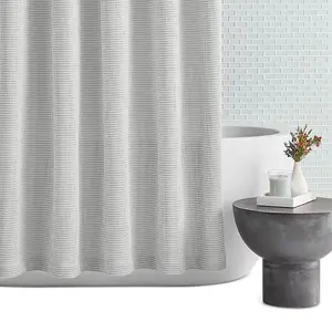 HUDSON PARK COLLECTION Waffle Shower Curtain Exclusive - Grey Slate