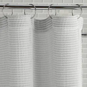 HUDSON PARK COLLECTION Waffle Shower Curtain Exclusive - Grey Slate