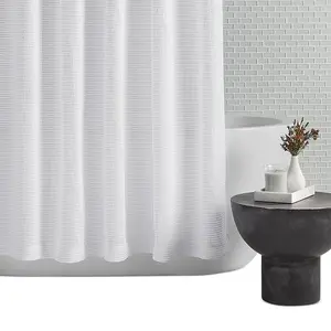 HUDSON PARK COLLECTION Waffle Shower Curtain Exclusive - White