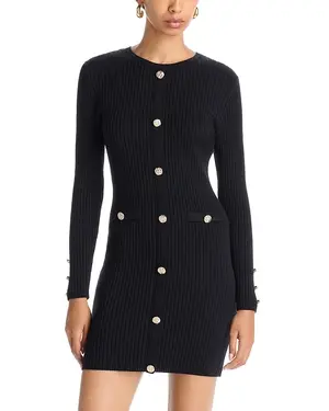 Aqua Knit Mini Dress Exclusive - Black