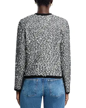 Kobi Halperin Torres Sequin Textured Knit Sweater - Black/white