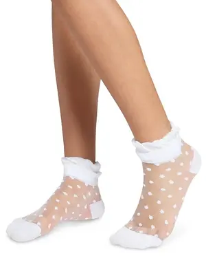 STEMS Pippa Ruffle Dot Socks Ivory