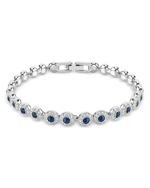 SWAROVSKI Crystal Angelic Halo Tennis Bracelet - Blue/silver