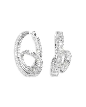 SWAROVSKI Matrix Hoop Earrings - Silver