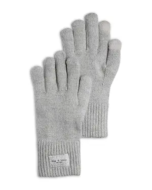 Rag & Bone Blake Metallic Tech Gloves - Gray
