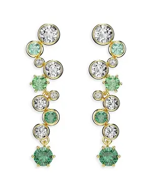 SWAROVSKI Constella Crystal Linear Drop Earrings - Green/gold