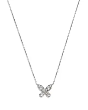 Bloomingdale'S Diamond Butterfly Pendant Necklace - White
