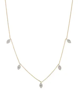 BLOOMINGDALE'S Diamond Baguette And Round Cluster Necklace