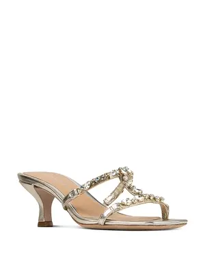 DONALD PLINER Griffon Kitten Heel Sandals - Platinum